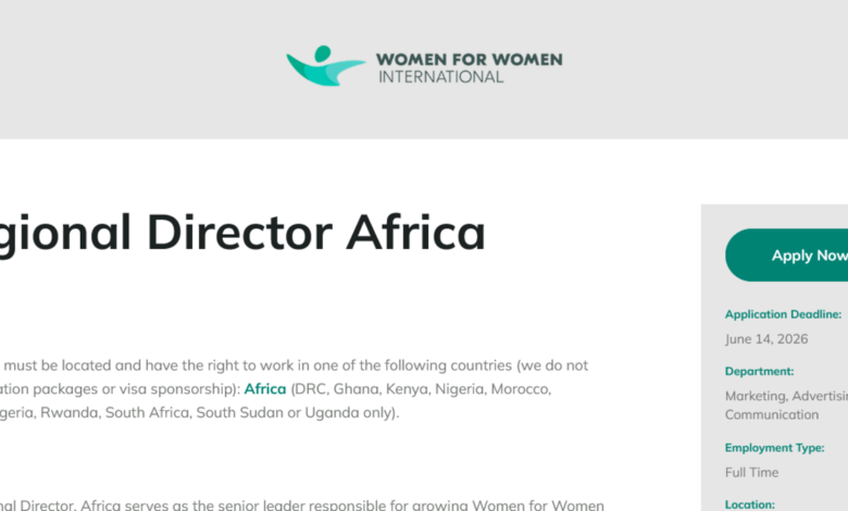 Work Fully Remote as the Regional Director Africa at Women for Women ...