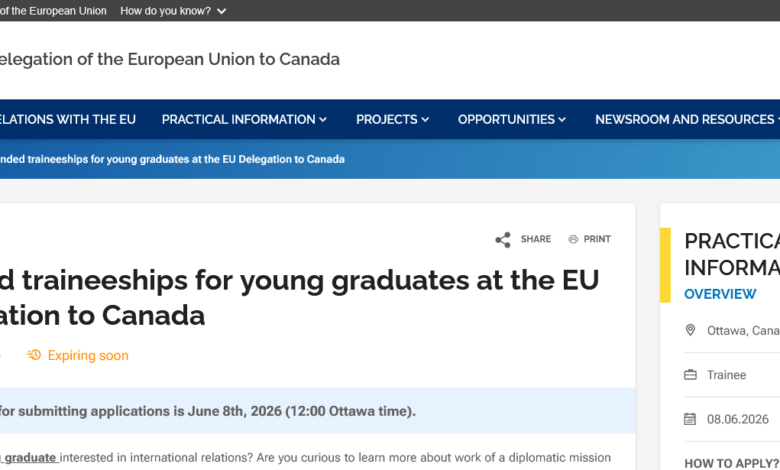 Apply now for the Funded traineeships for young graduates at the EU ...